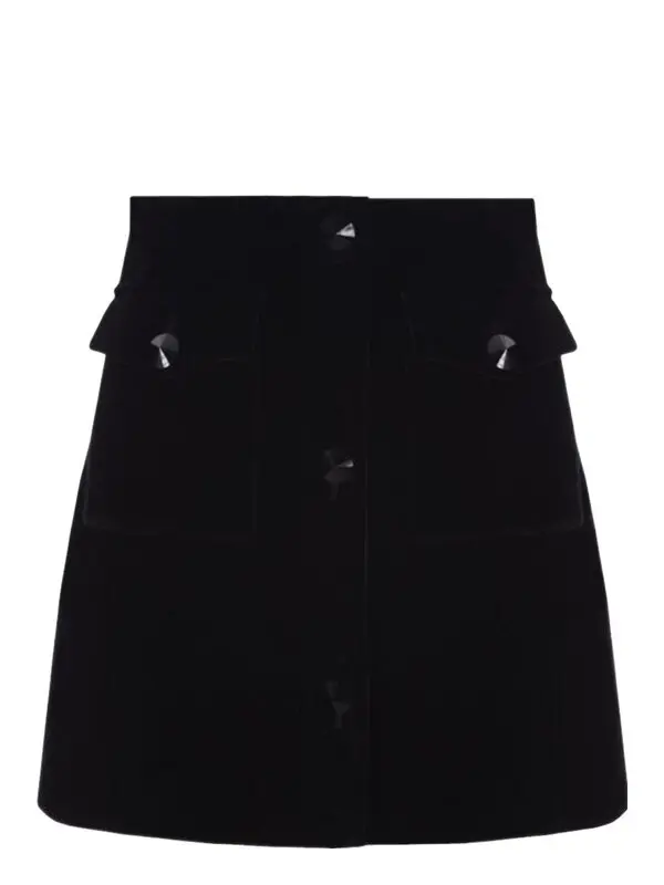 Alessandra Rich Velvet Mini Skirt - Black