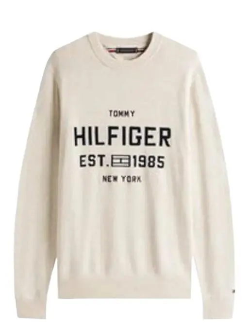 Tommy Hilfiger Knitted Cotton Sweater With Embroidered Logo - White