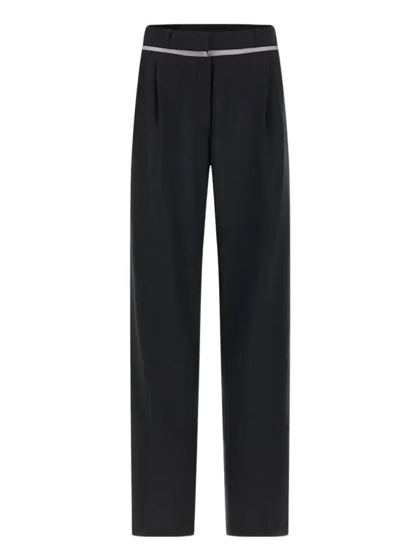 NENSI DOJAKA Anouk Virgin Wool Blend Pants With Tulle Inserts - Black