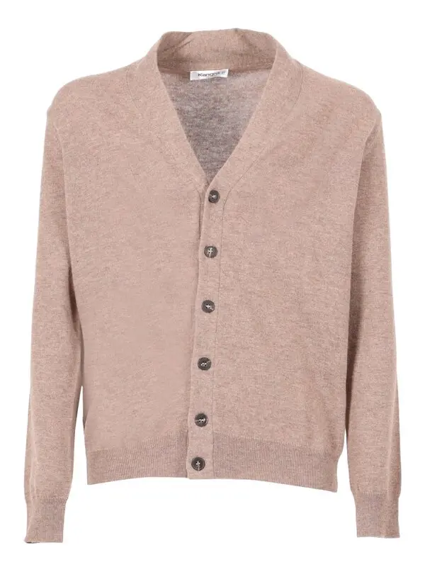 KANGRA Shawl Collar Cardigan - Nude