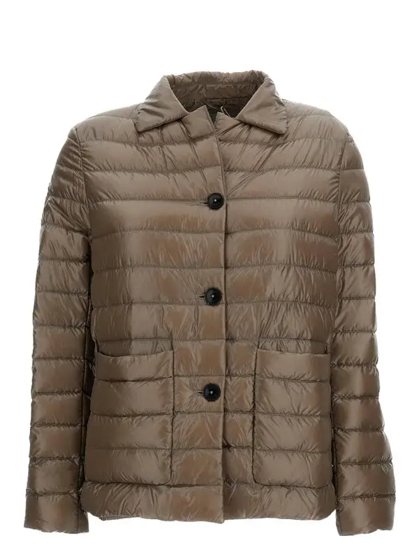 Herno Padded Down Jacket With Button Closure - Brown
