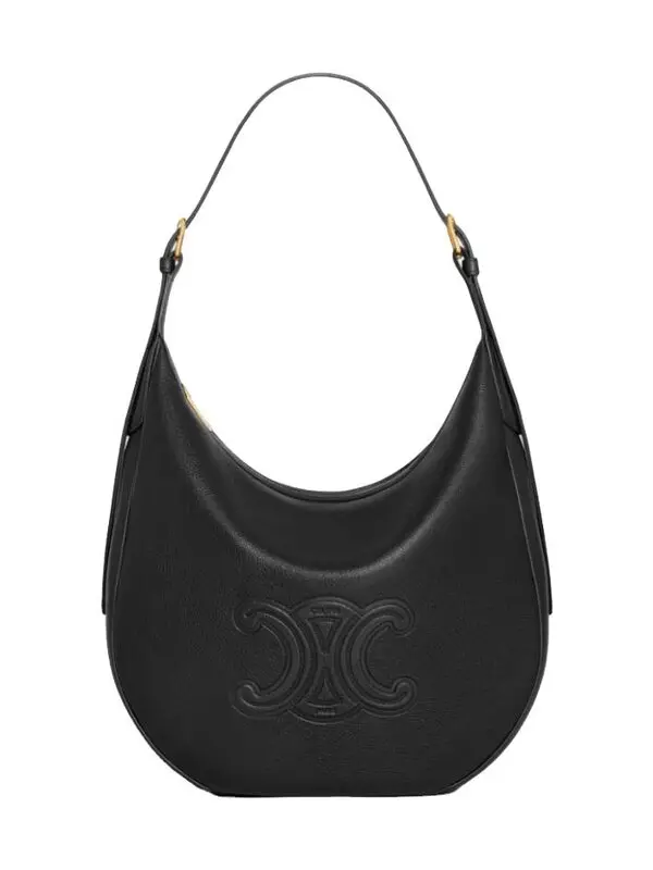 Celine Medium Heloise Bag In Supple Grained Calfskin - Black