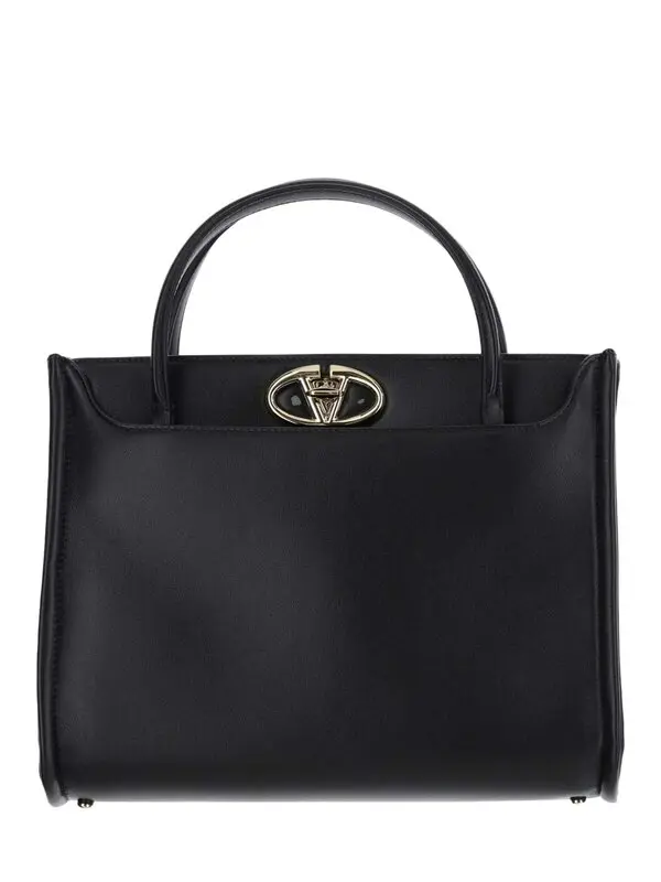 Valentino Garavani Vlogo Locker Small Calfskin Handbag - Black