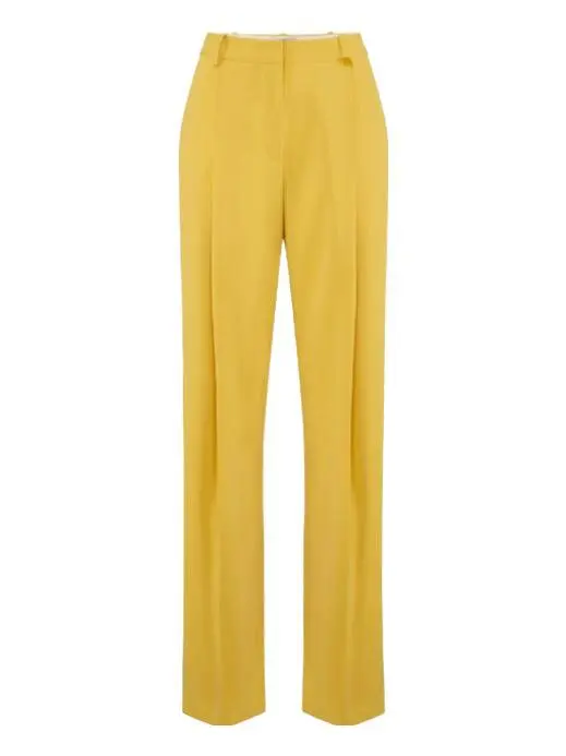 Elisabetta Franchi Pleated Wide-leg Trousers - Sun