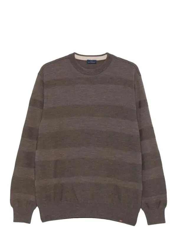 PAUL  SHARK Paul & Shark Striped Wool Pullover - Brown
