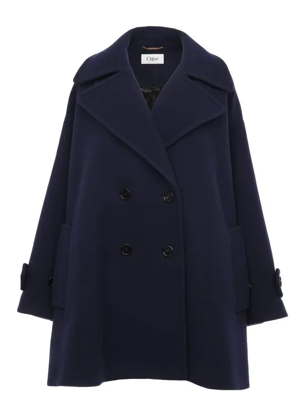 Chloé Double-breasted Button-up Coat - Evening Blue