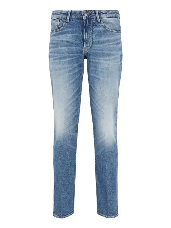 Emporio Armani Micro-elastic Narrow-leg Jeans - Blue
