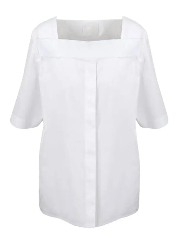 Givenchy Square Neck Poplin Blouse - White