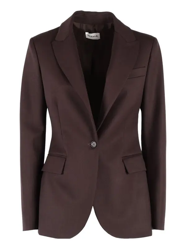 P.a.r.o.s.h Single Breasted Tailored Blazer - Brown
