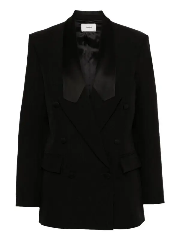 Coperni Long-sleeved Double-breasted Blazer - Black