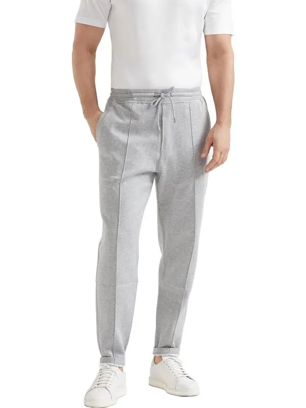 Brunello Cucinelli Ribbed Track Pants - Gray