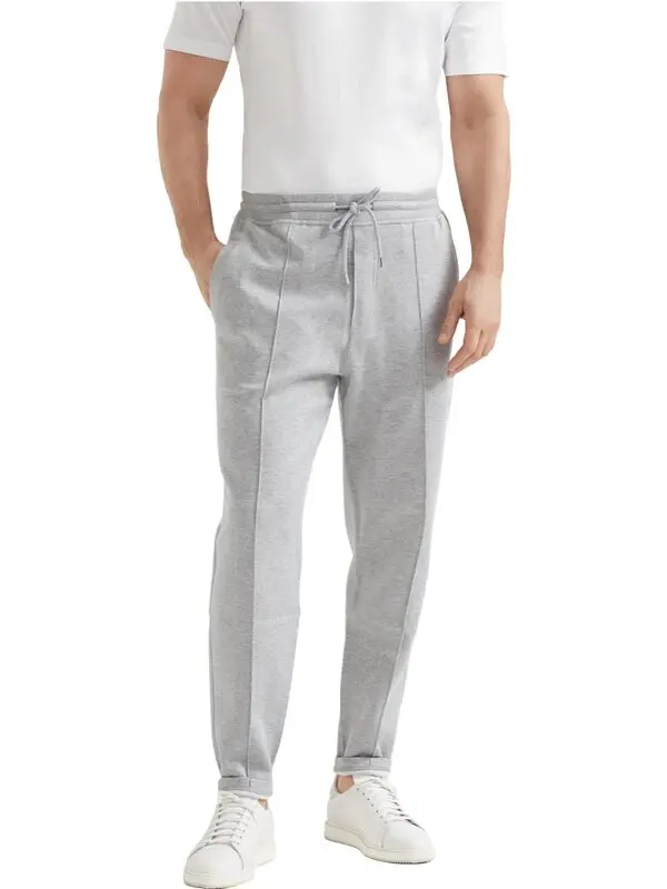 Brunello Cucinelli Ribbed Track Pants - Medium Grey