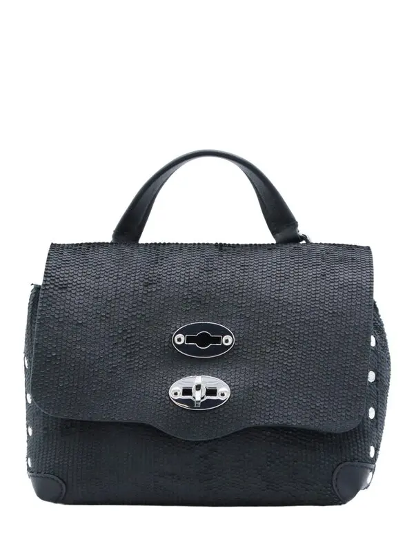 ZANELLATO Turn Lock Shoulder Bag - Black And Gray