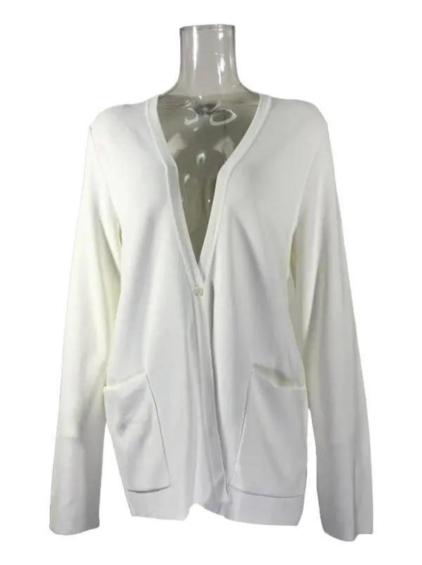 Max Mara V-neck Cardigan With Button Front And Pockets - Gray