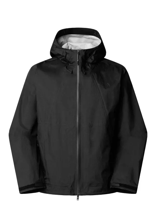 The North Face Logo Printed Zipped Rain Jacket - Black