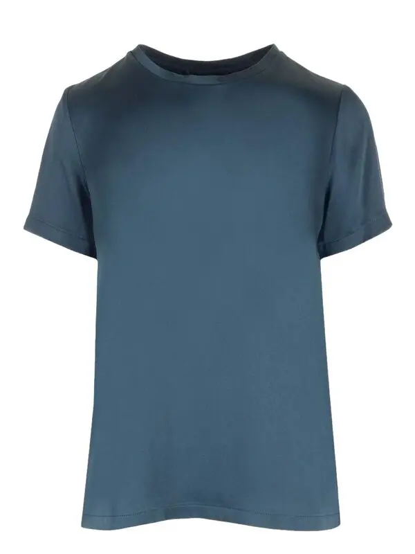 Max Mara Satin-finish Short-sleeve T-shirt - Blue