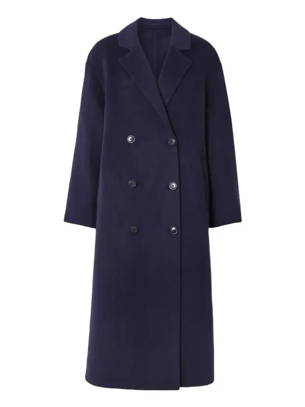 Loulou De Saison Borneo Double-breasted Wool And Cashmere-blend Coat - Navy