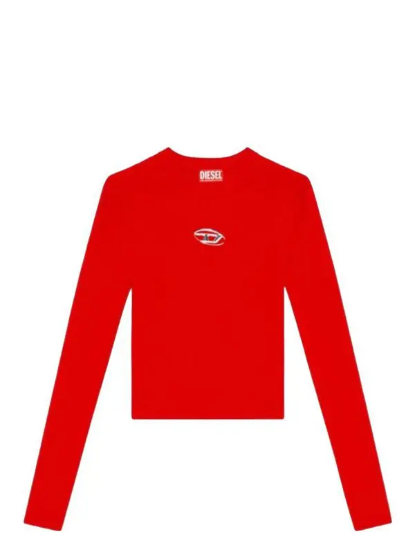 DIESEL® M-valari Logo Plaque Knitted Jumper - Red