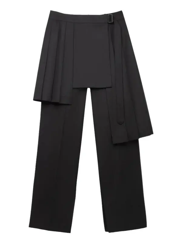 JUUN.J Double Layered Asymmetrical Pants - Black
