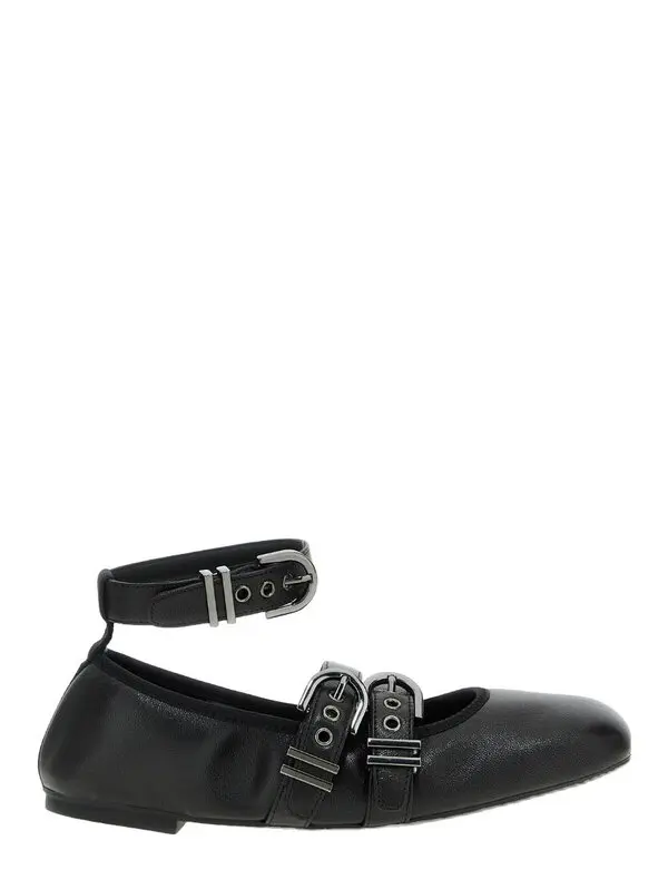 STUART WEITZMAN Ballet Flats With Buckle Detail - Black