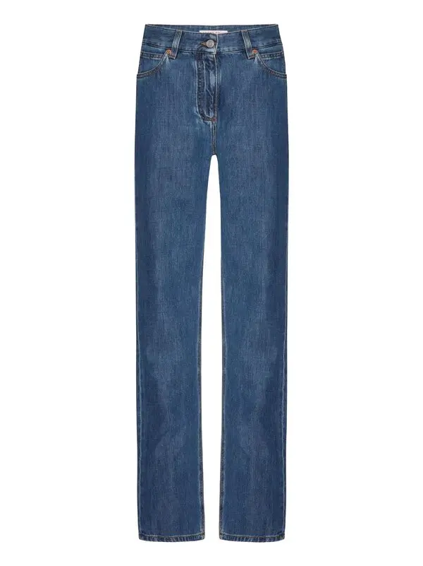 Valentino Garavani Mid-rise Straight Leg Jeans - Blue