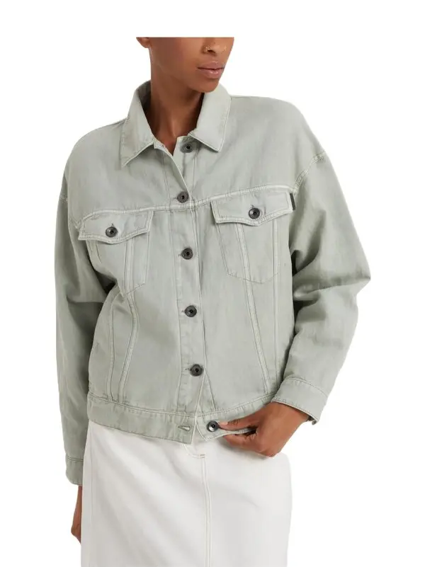 Brunello Cucinelli Long-sleeve Button-up Coat - Mint Green