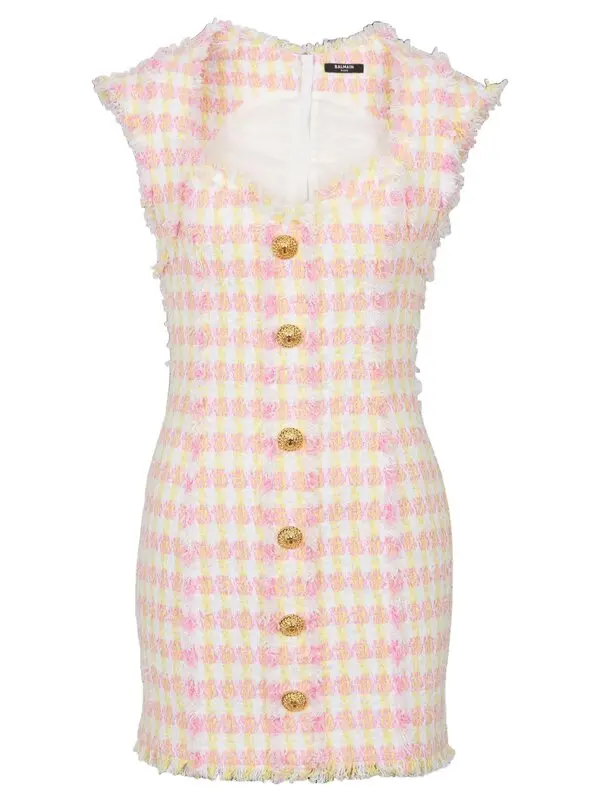 Balmain Miami Tweed Dress - White