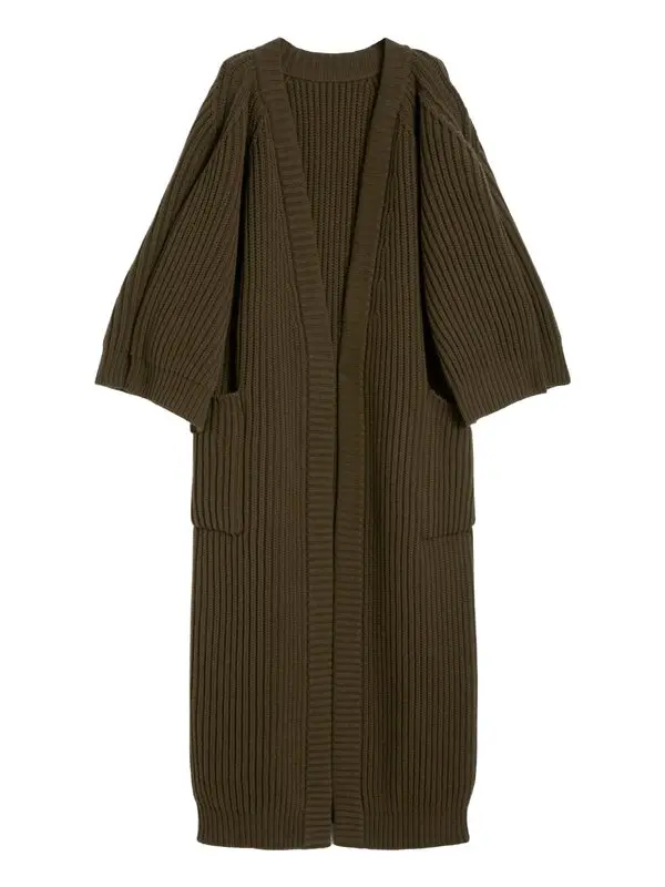 Max Mara Long Knitted Cardigan - Moss Green