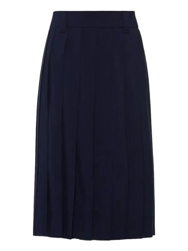Miu Miu Mohair Fabric Pleated Skirt - Blue