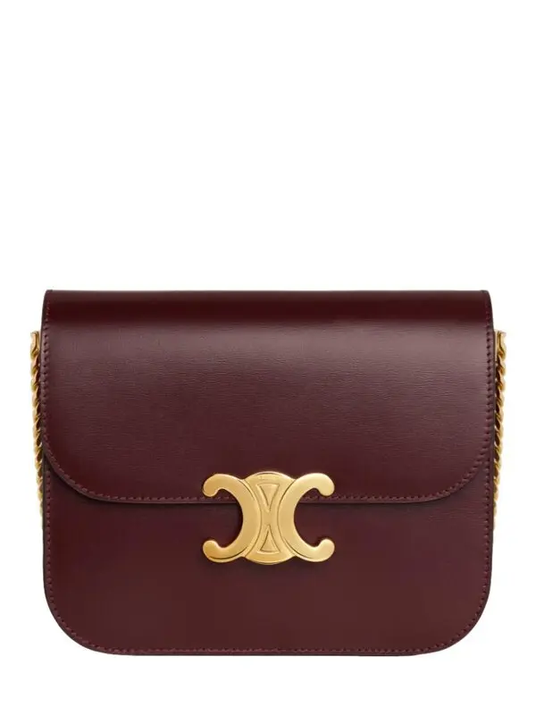 Celine Triomphe Bag In Shiny Calfskin - Red