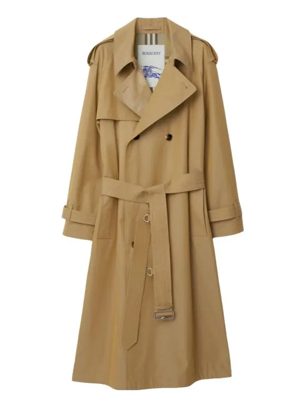 Burberry Kensington Heritage Double Breasted Belted Trench Coat - Brown