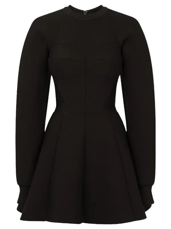 Dolce & Gabbana Technical Jersey Mini Dress - Black