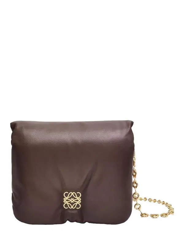 Loewe Goya Puffer Chained Shoulder Bag - Brown
