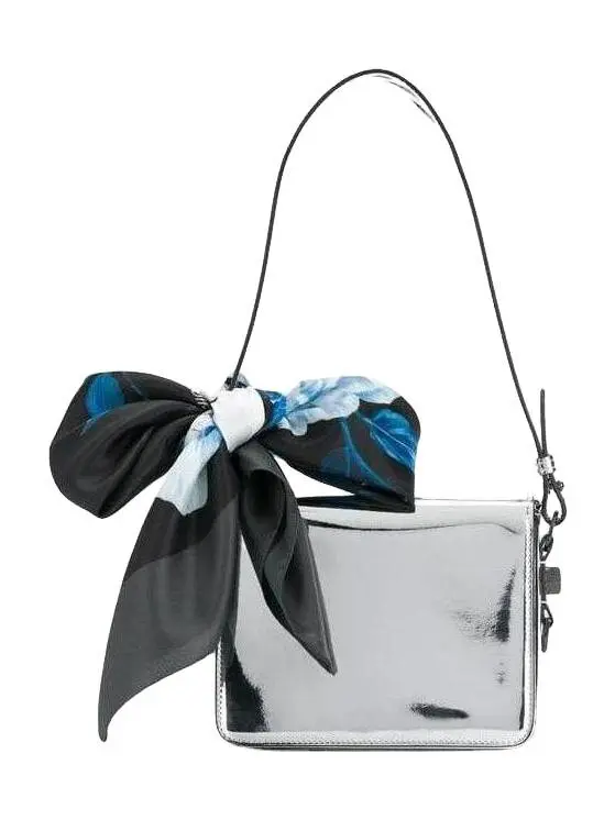 Off-White Mirror Cross-body Bag With Printed Lining And Zip Pocket - Multicolor