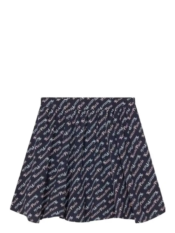 Kenzo Allover Logo Printed Mini Skirt - Black