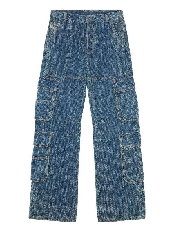 DIESEL® 1996 D-sire Straight-leg Cargo Jeans - Medium Blue