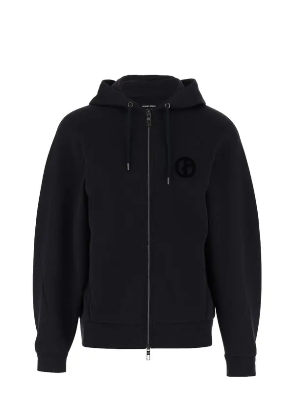 Giorgio Armani Logo Detailed Zip-up Hoodie - No