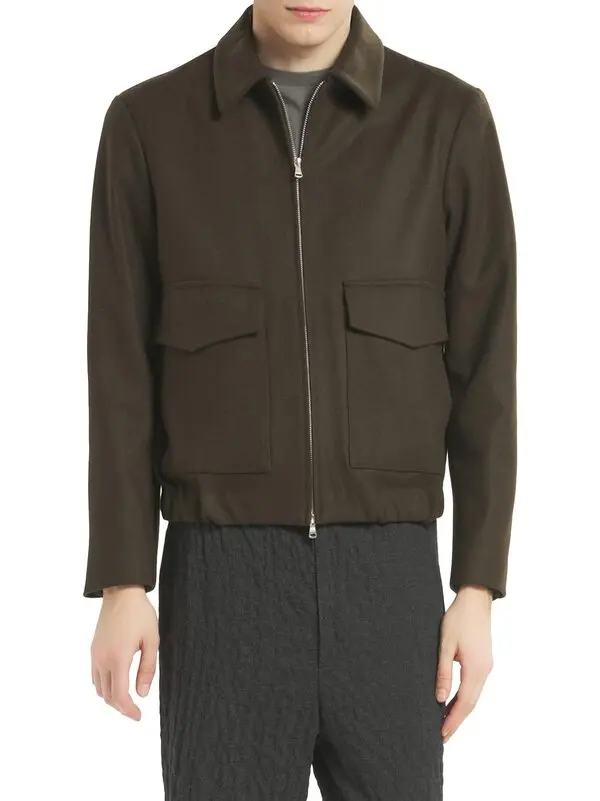 Barena Venezia Magan Caramel Flap-pocket Zip-front Jacket - Black