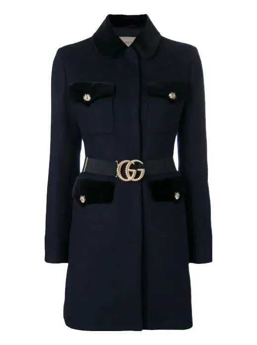 Gucci Lapel Logo Coat - Black