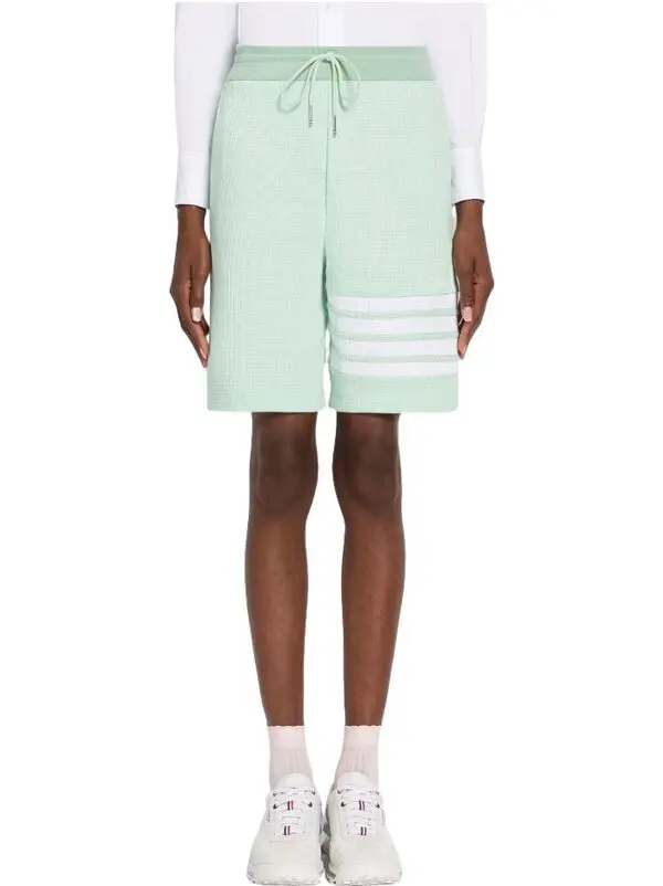 Thom Browne 4-bar Stripe Waffle Sports Shorts - White