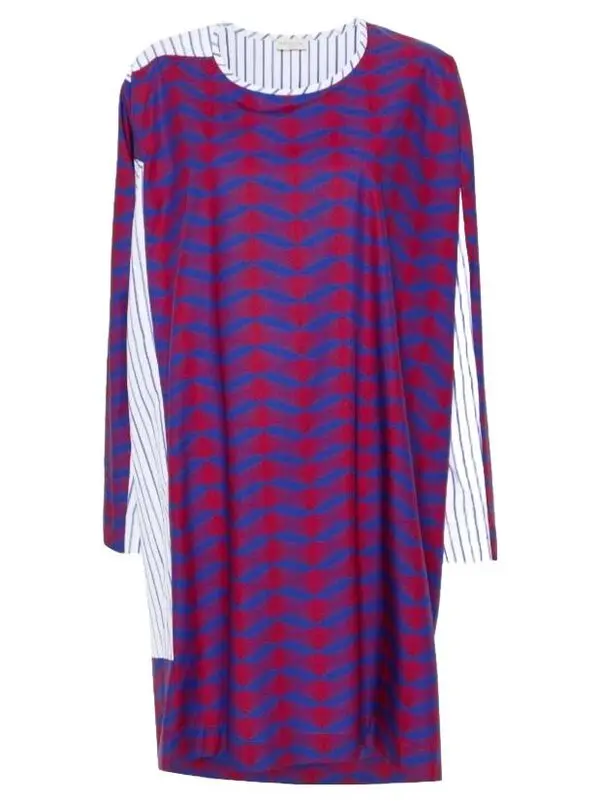 Dries Van Noten Long Sleeve Printed Dress - Purple