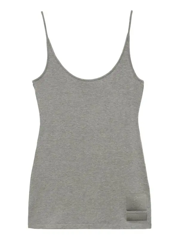 Burberry Scoop Neck Cotton Top - Gray