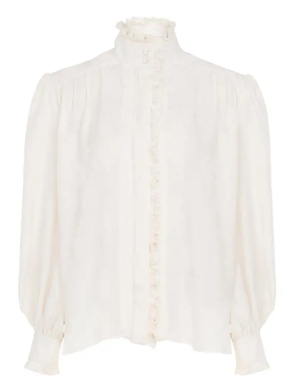 Chloé Oversized Ruffled Blouse - White