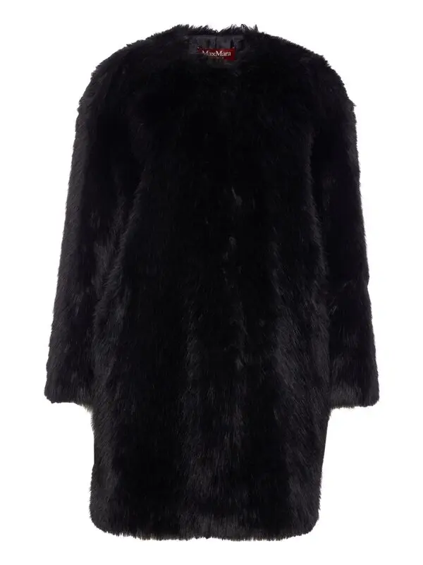 Max Mara Faux Fur Coat - Black