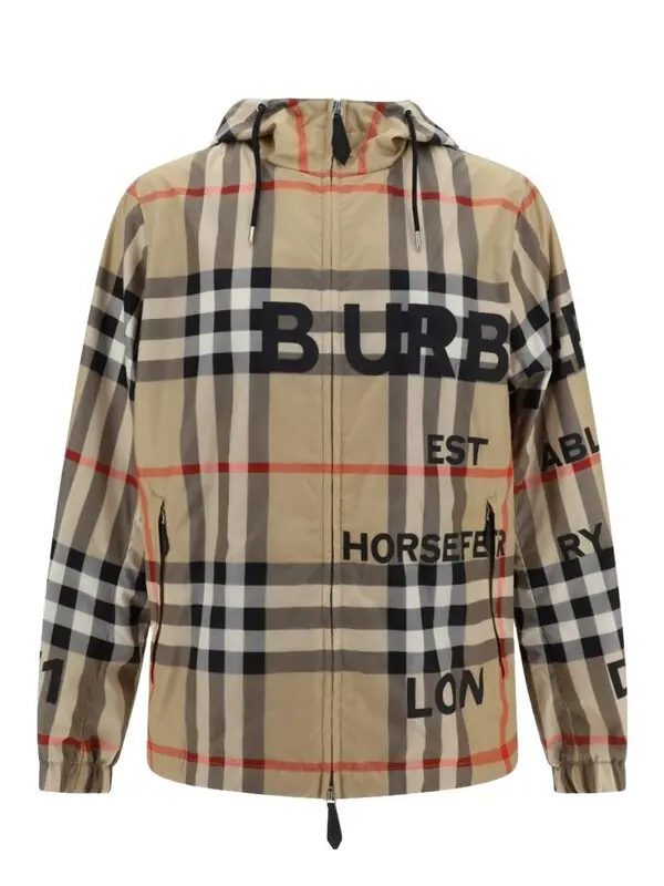 Burberry Stanford Checked Hooded Jacket - Nude
