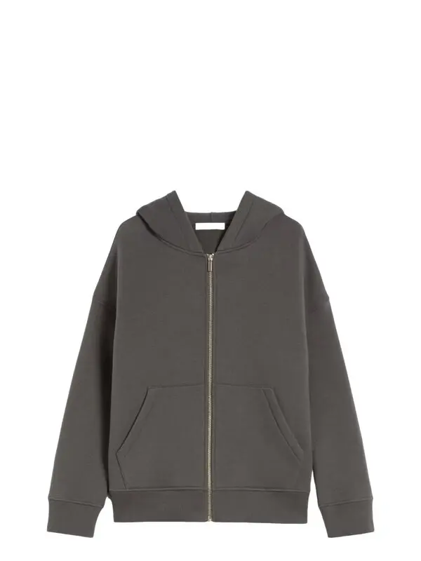 Max Mara Zip-up Hoodie With Dropped Shoulders - Black