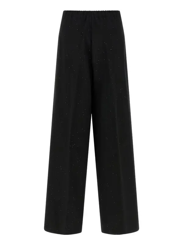 Herno Micro Sequin Wide Leg Pants - Black