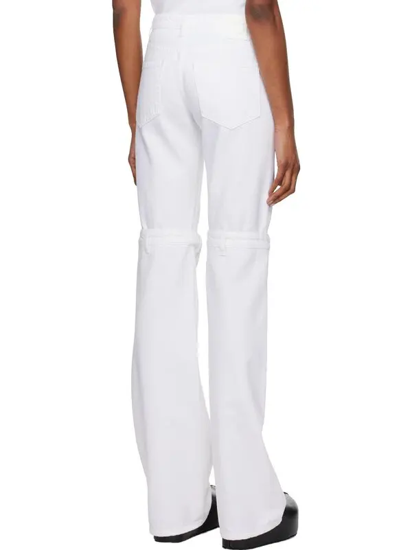 Coperni Belt-loop Jeans With Knee Slits - White