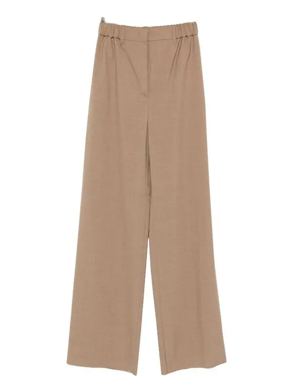 Max Mara Wide-leg Elastic Waistband Trousers - Nude