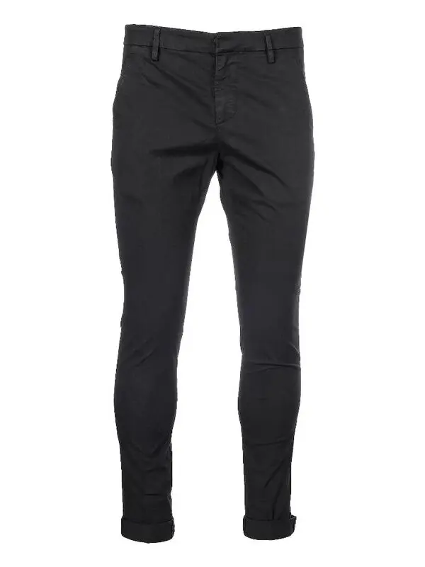DONDUP Mid-rise Straight Leg Trousers - Black